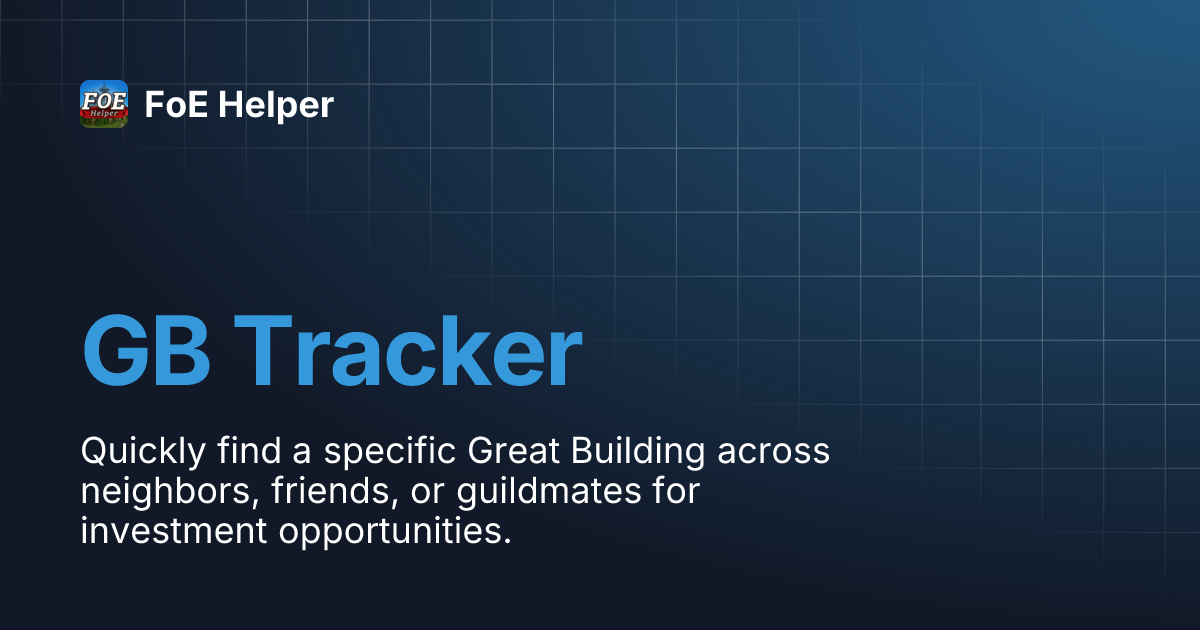 GB Tracker | FoE Helper