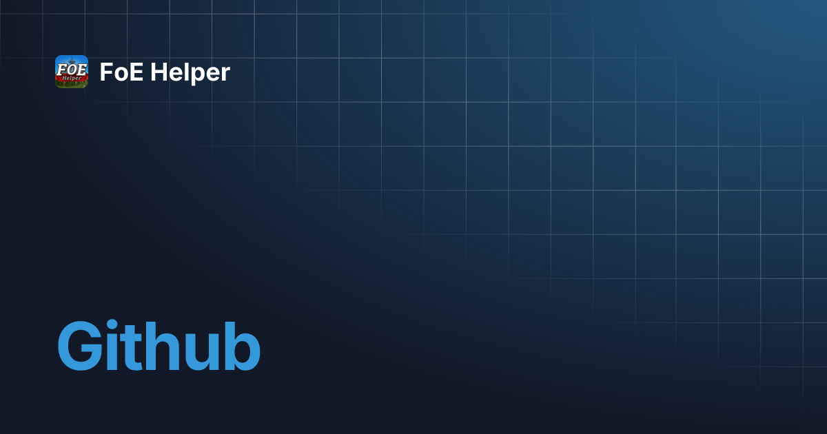 Github | FoE Helper