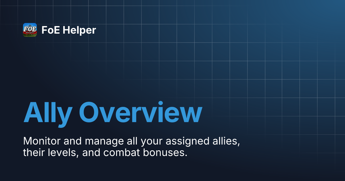 Ally Overview | FoE Helper