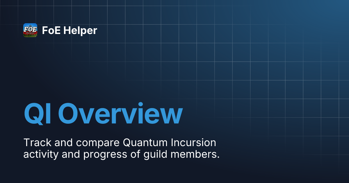QI Overview | FoE Helper