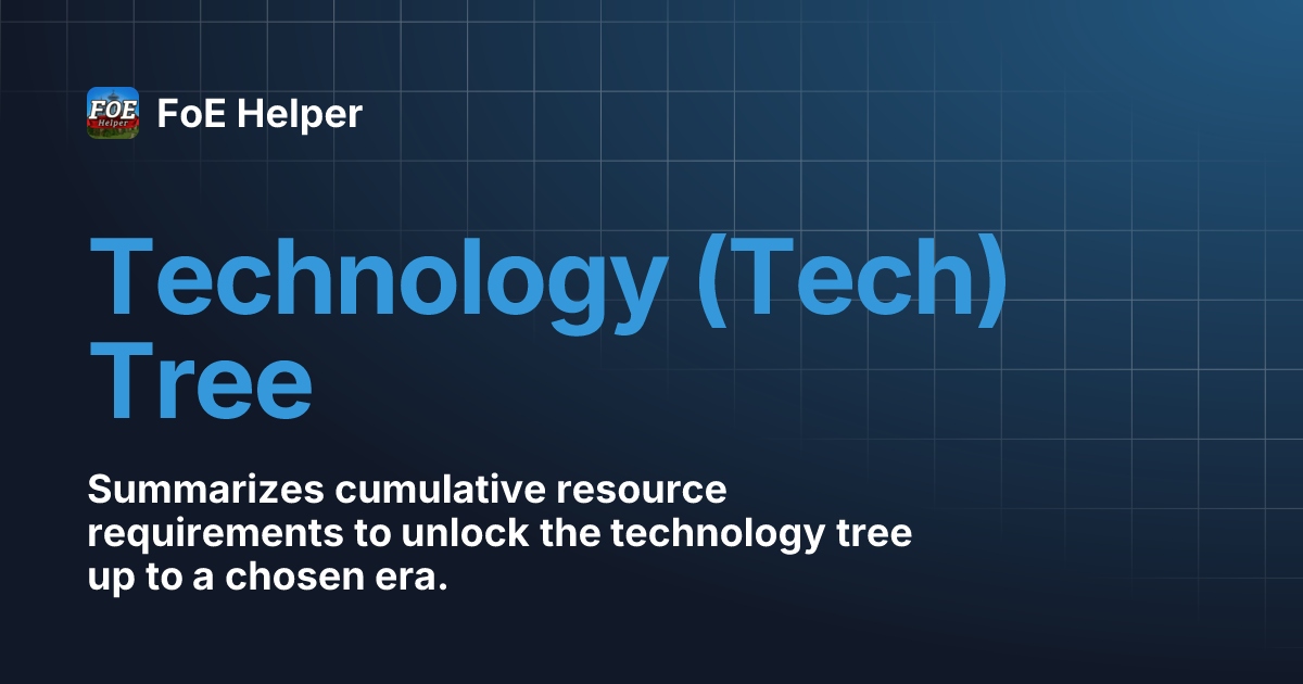 Technology (Tech) Tree | FoE Helper